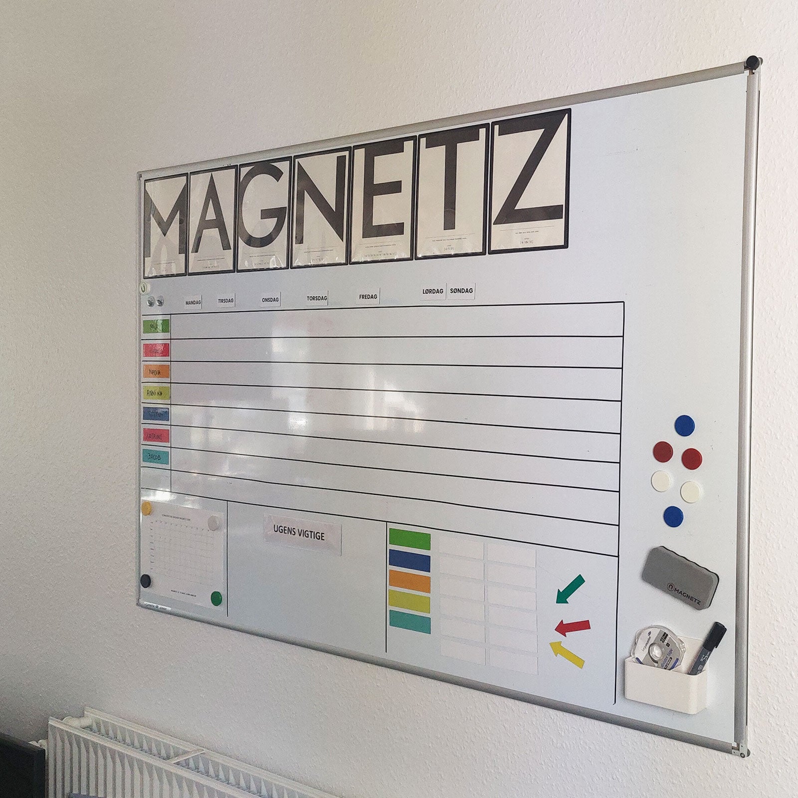 Week plan with magnets for whiteboard or fridge | Magnetpartner ...