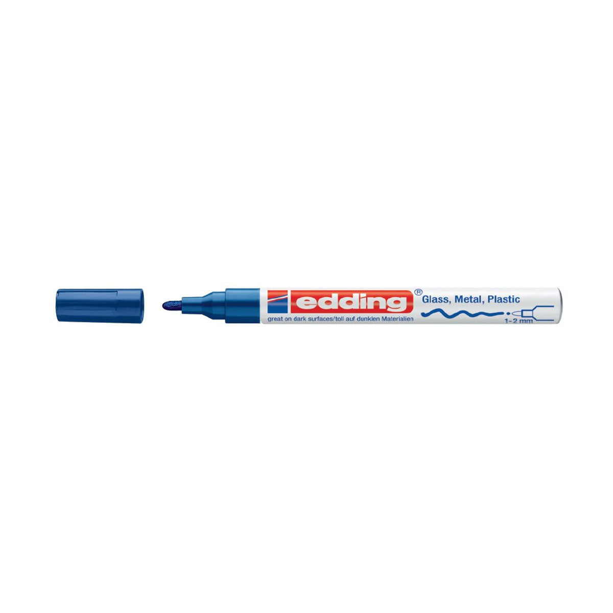 Permanent marker Edding 751 Blue - Thin marker for metal & magnets