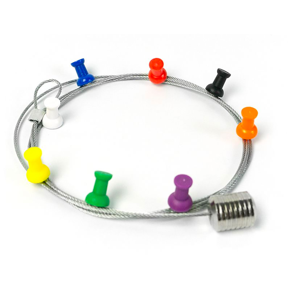 Steel wire PIN PIN w. 8 magnets | Colorful photo wire