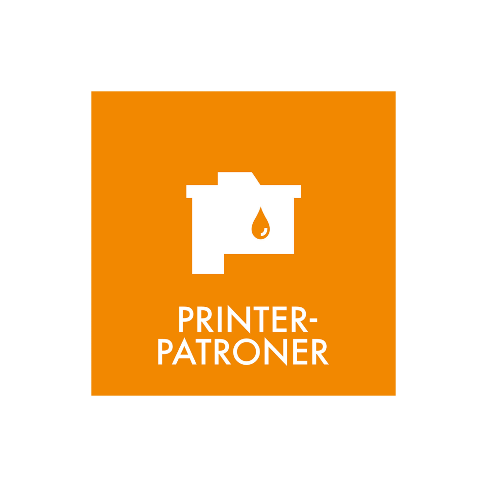 Printer Cartridges sorting sign (orange) - Magnet signs 30x30 cm.