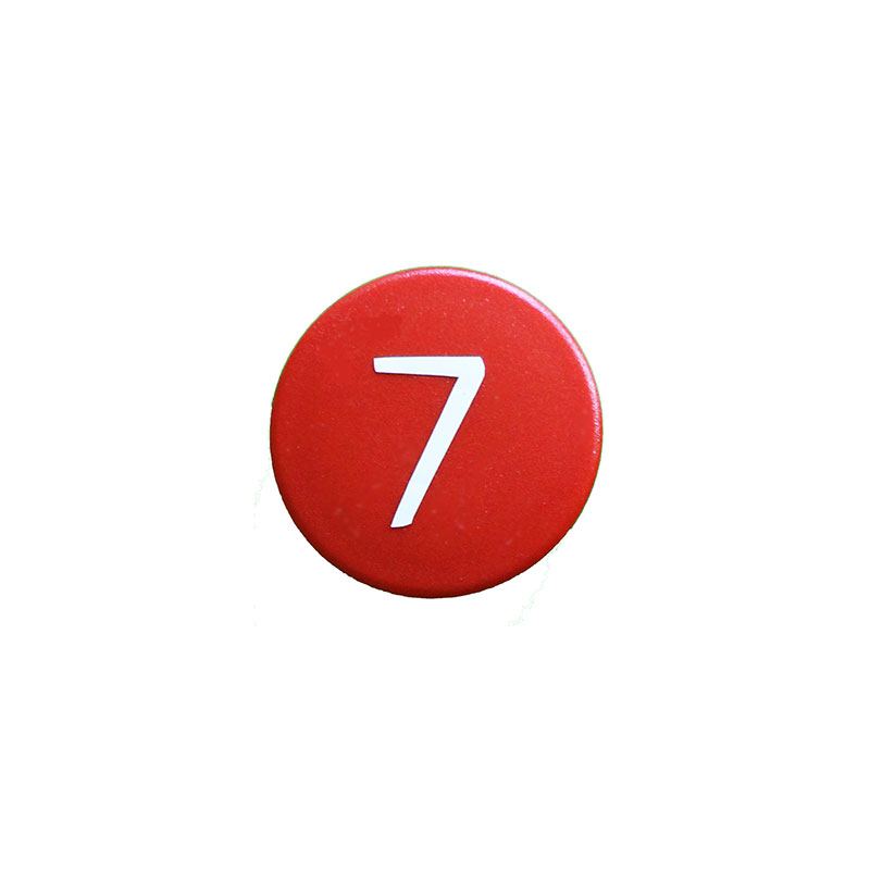 Strong Number Magnets | Red Magnet w. white number 7